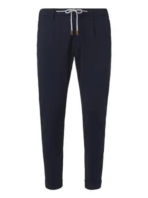 Eleventy Slim Fit Cotton Blend Drawstring Waist Pants - Blue