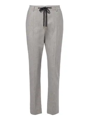 Eleventy Wool And Cashmere Tapered Pants - Grey