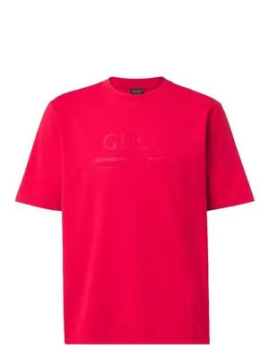 Gucci Logo Cotton-blend Jersey T-shirt - Red