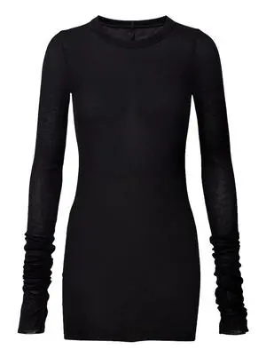 Rick Owens Ribbed-knit Jersey Top - Black