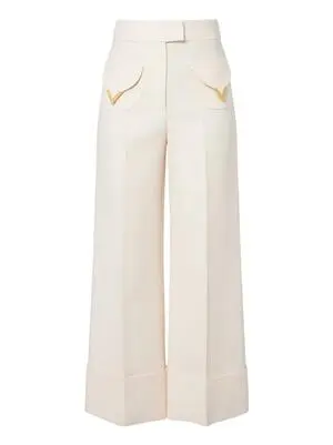 Valentino Garavani Crepe Couture Wide-leg Pants - White
