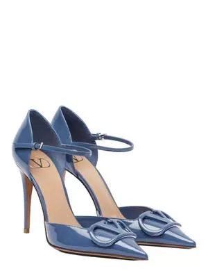 Valentino Garavani D'orsay Patent Leather Pumps - Blue