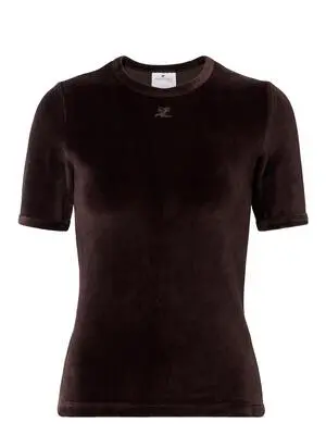 COURREGES Courrèges Velvet T-shirt - Brown