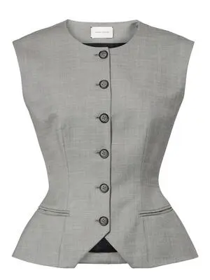 Magda Butrym Wool Vest With Buttoned Front - Grey