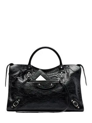 Balenciaga Le City Medium Leather Tote Bag - Black