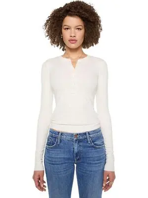 Eterne Long Sleeve Henley Top - Cream