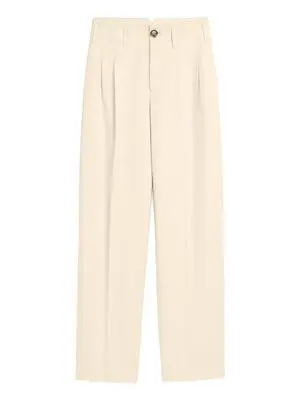 AMI AMI Paris Two-Pleats Cotton And Linen Trousers