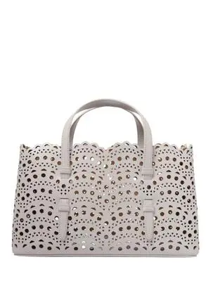 Alaïa Vienne Perforated Open Top Handbag - Gray