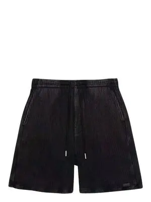 HONOR THE GIFT Rib-knit Drawcord Shorts - Black