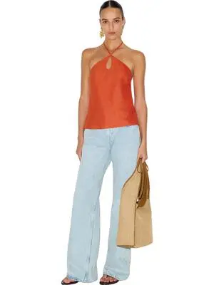REFORMATION Rosana Linen Top - Red