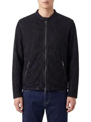 GIORGIO BRATO Perforated Leather Biker Jacket - Black