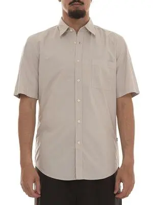 BOSS Short-sleeved Cotton Poplin Bowling Shirt - Beige