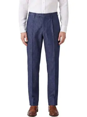 Boglioli Tailored Straight Leg Trousers - Blue