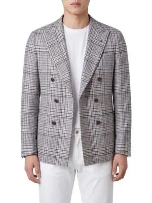 Tagliatore Double Breasted Plaid Blazer - Brown