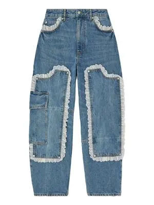 GANNI Audri Lace Jeans - Blue