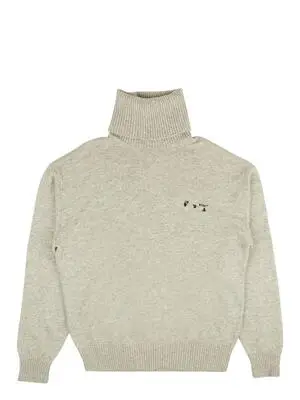 Off-White Logo Cashmere Turtleneck - Grey
