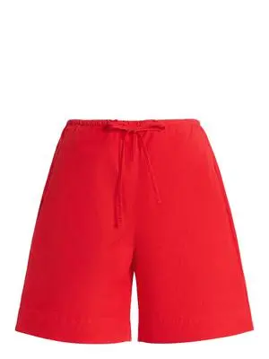 LESET Kyoto Carpenter Cotton Shorts - Red