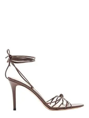 GIANVITO ROSSI Gwyneth Leather High Heel Sandals - Brown