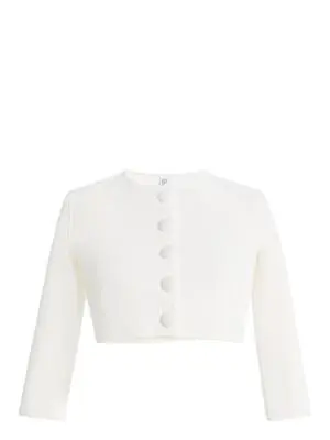 Lisa Marie Fernandez Cropped Jacquard Cardigan - White