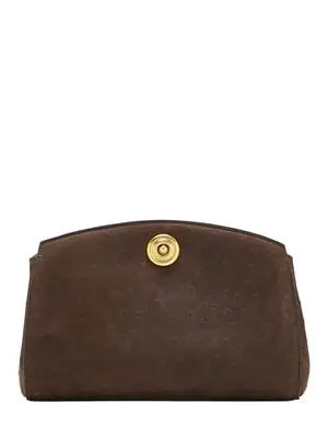 LIFFNER Pushlock Ostrich-effect Leather Clutch - Brown