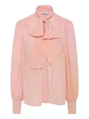 Rebecca Vallance Hasina Metallic Jacquard Blouse - Pink