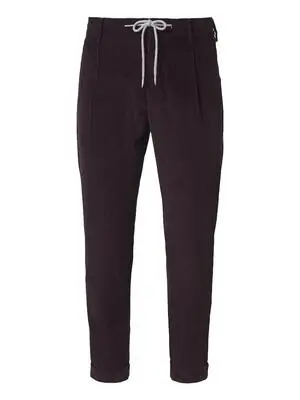 Eleventy Cotton And Cashmere Corduroy Slim Fit Pants - Burgundy