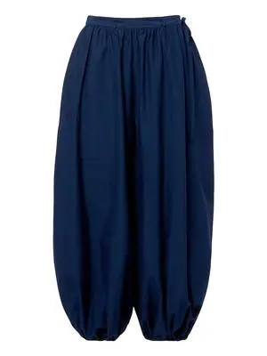 Polo Ralph Lauren Belted Cotton And Silk Balloon Pants - Blue