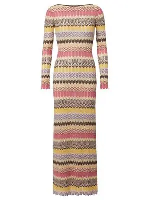 Faithfull The Brand Pedro Chevron Lame Maxi Dress - Multicoloured