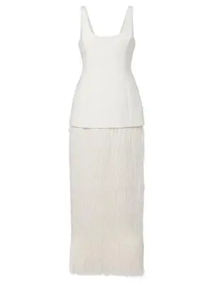 RÓHE Bridal Fringed Wool-blend Gown - White