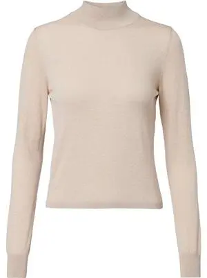 Eleventy Mockneck Wool-blend Sweater - Beige