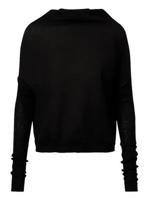 Rick Owens Draped Virgin Wool Sweater - Black