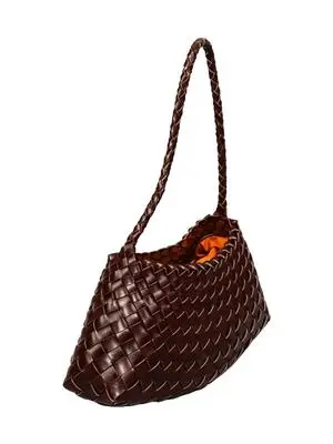 RIMINI Erica Woven Eco Leather Shoulder Bag - Brown