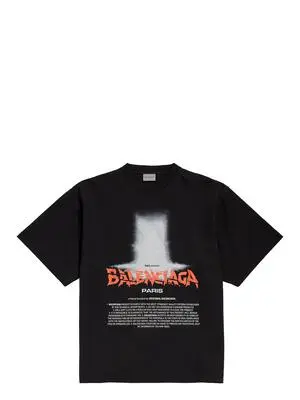Balenciaga Cotton Printed T-shirt - Black