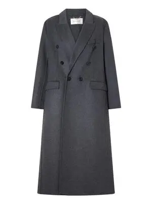 Victoria Beckham Double-breasted Wool-blend Long Coat - Gray