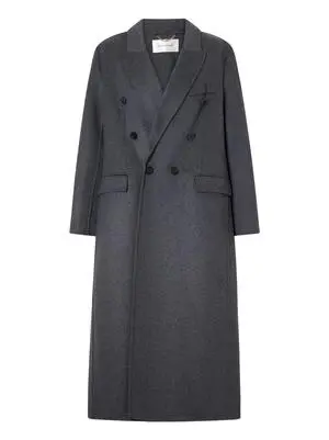 Victoria Beckham Double-breasted Wool-blend Long Coat - Gray
