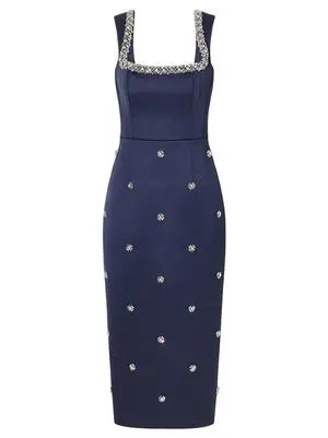 Rebecca Vallance Embellished Satin Midi Dress - Blue