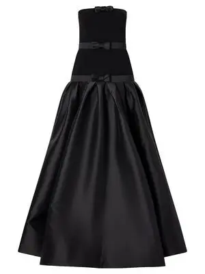 Rebecca Vallance Zendaya Crepe And Satin Gown With Bow Embellishments - Black
