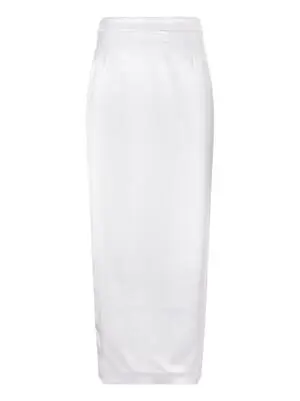 VIOLANTE NESSI Shea Satin Pencil Midi Skirt - Silver