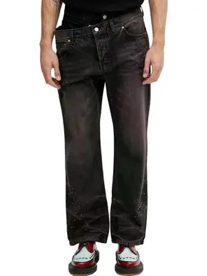 Andersson Bell Stud-embellished Layered-waist Jeans - Black