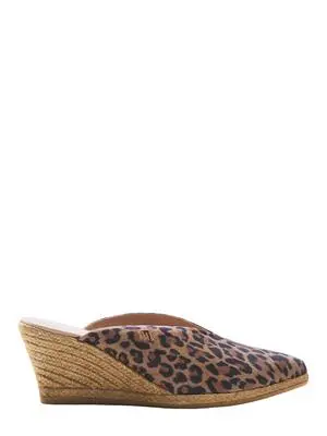 VISCATA Truja Archive Suede Espadrille Mule Wedges - Leopard