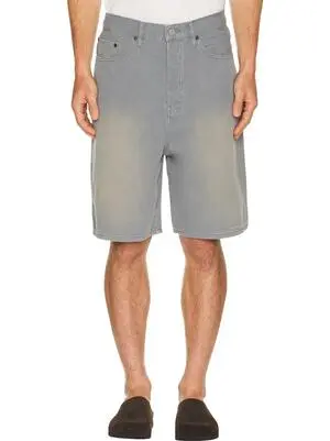 FRAME Baggy Canvas Shorts In Blue - Blue Grey
