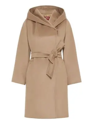 Max Mara Wool Broadcloth Robe Coat - Camel
