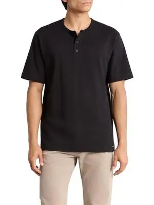 SEAGER CO Cotton Henley - Black