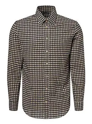 Emporio Armani Gingham Flannel Cotton-blend Shirt - Beige/black