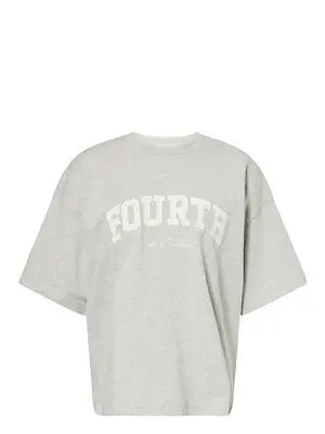 4TH & RECKLESS Elowen Brand Print Cotton T-shirt - Grey