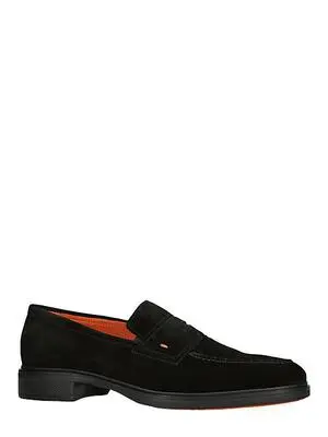 Santoni Suede Loafers - Black