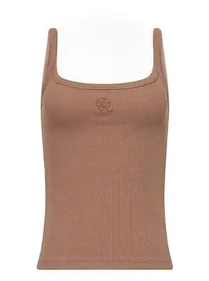 4TH & RECKLESS Scoop Neck Ribbed Tank Top - Brwn
