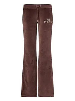 SPORTY & RICH X Juicy Couture Velour Jogging Bottoms - Chocolate