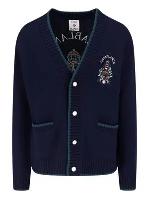 Casablanca Hotel Emblem" Cardigan - Blue