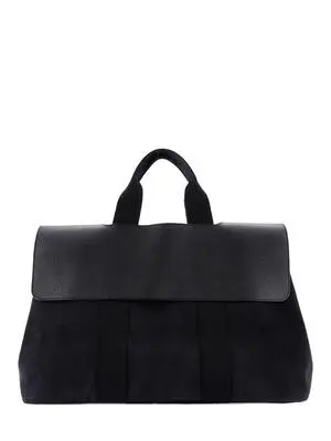 Hermès Mm Valparaiso Bag Toile And Leather - Black